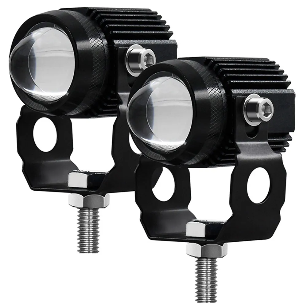 Universal Motorcycle LED Projector Headlight - Dual Color Driving Light ...