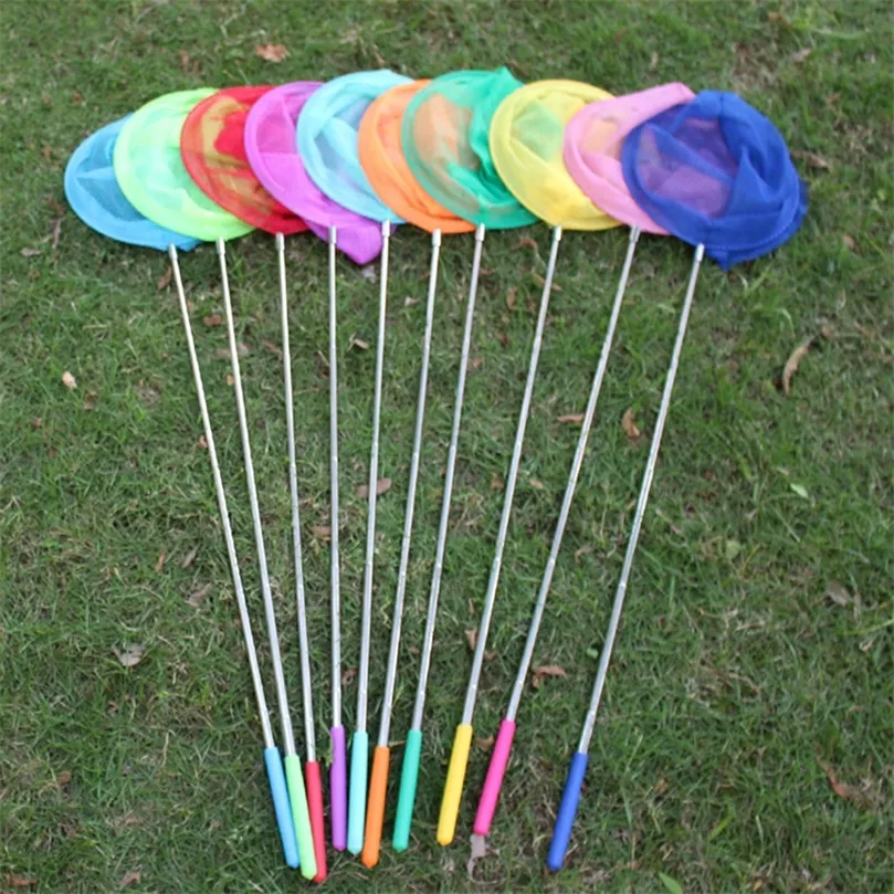 Extendable Fishing Net For Kids Rainbow Colored, Retractable Design For ...