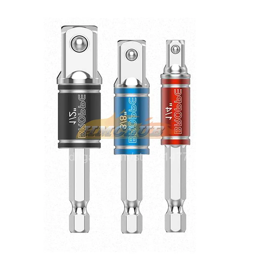 Impact Drill Socket Adapter Set With Hex Shank And Square Head Includes ...