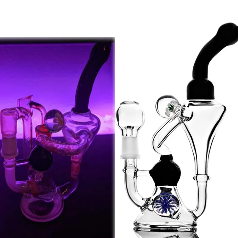 Thick Glass Water Bongs Triangle Beaker Glass Bong Hookahs Double ...