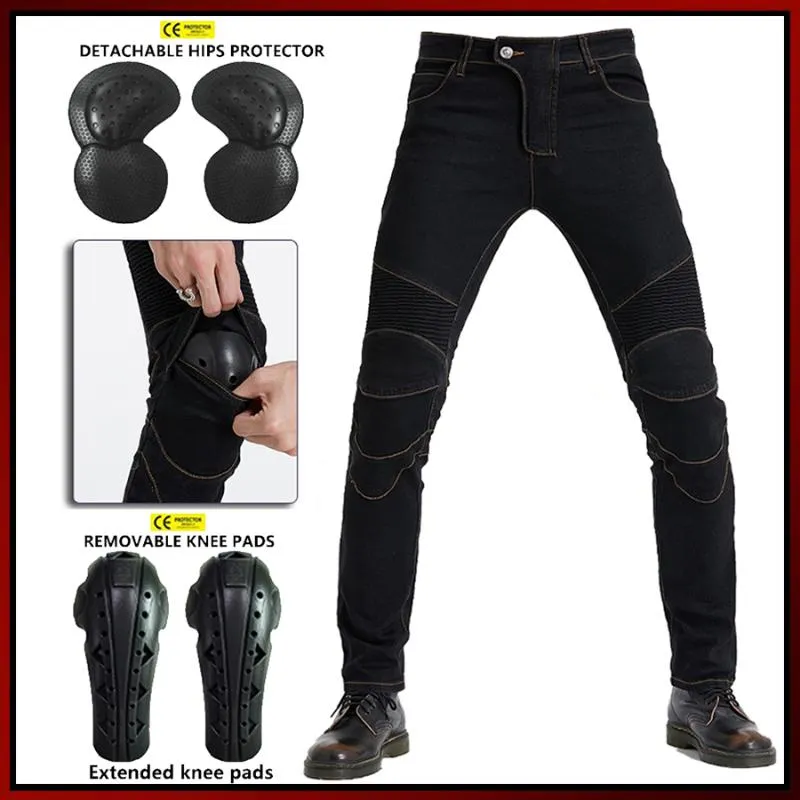 Premium Motorcycle Riding Pants - Black Moto Jeans with Protective Gear ...