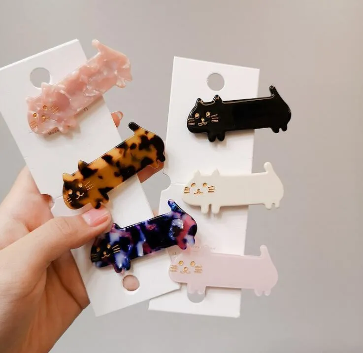 Cute Cartoon Cat Hairgrip Acetate Cute Hair Clips For Women And Girls ...
