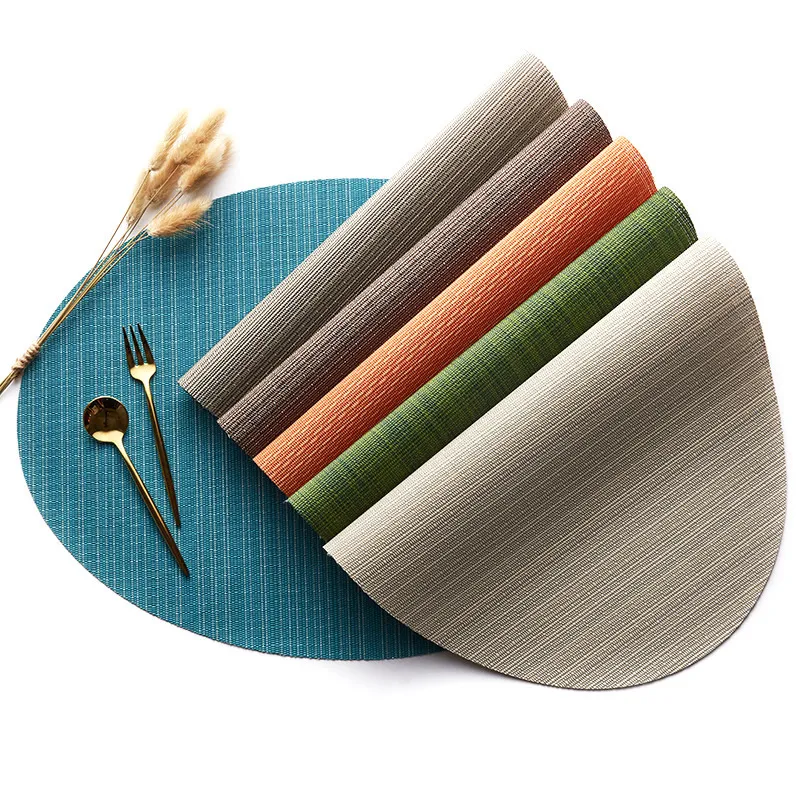 Oval Table Placemats - Heat Resistant PVC Dining Table Mats, Kitchen ...