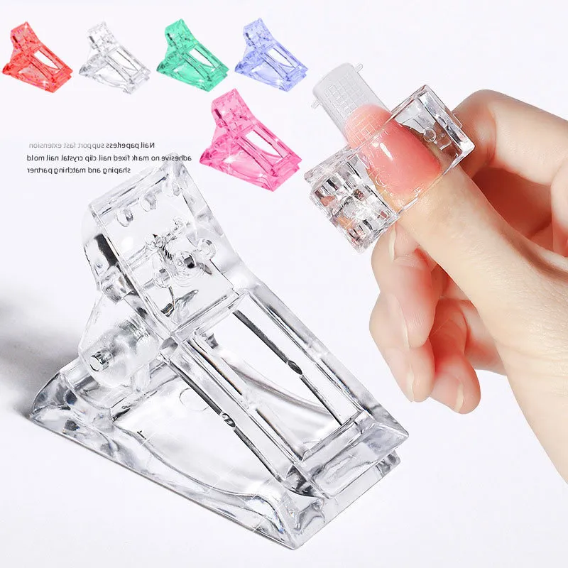 Quick Nail Shaping Clips - Clear Acrylic Nail Extension Clamps for UV ...
