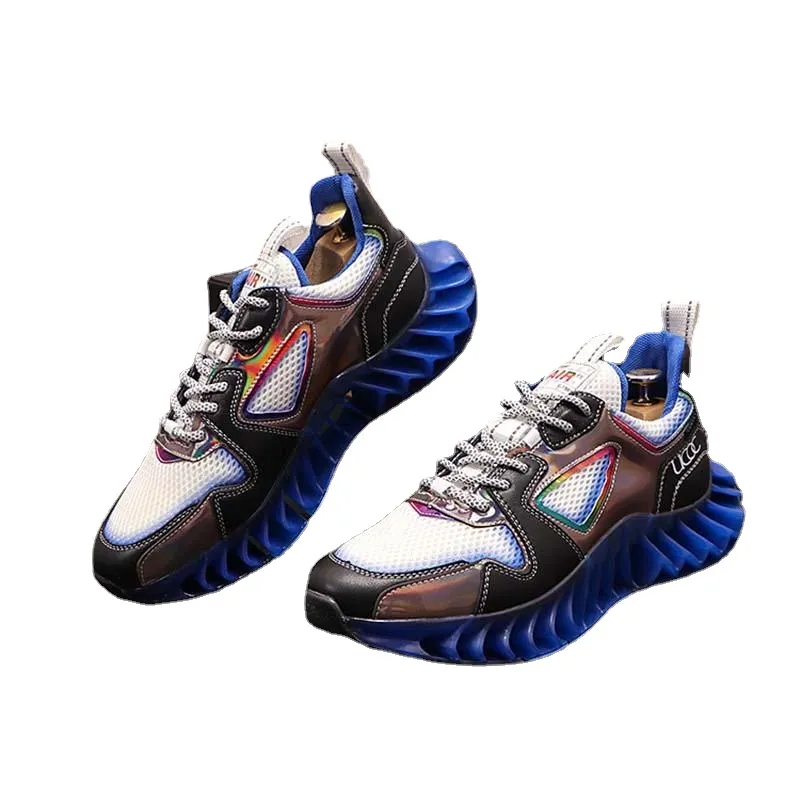 Summer Masculino Designer Shoes Men Loafers Dress Splicing Mesh Black ...