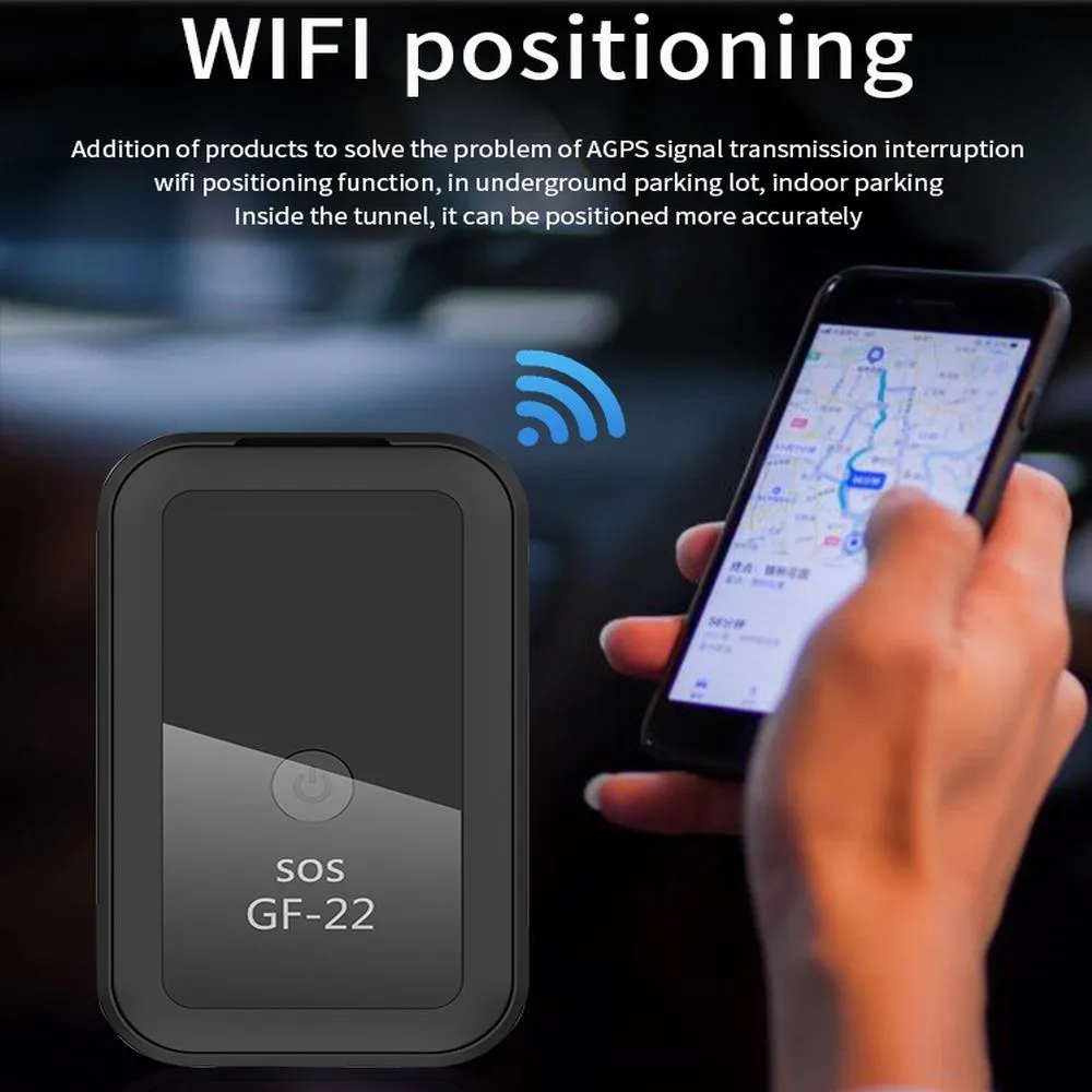 GF22 Mini Car Tracker With Anti Lost Alarm Device, GPS/LBS/WiFi Real Time Tracking, Voice ...