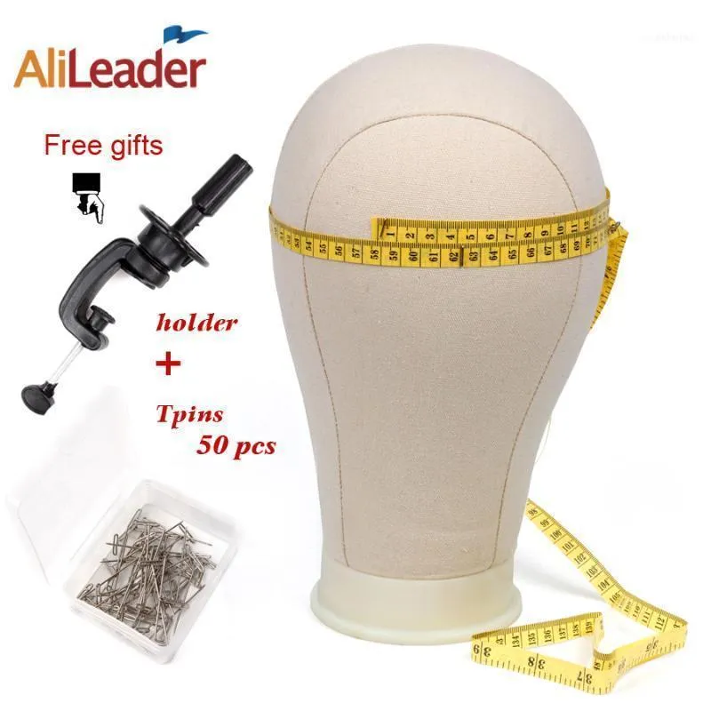 Professional Canvas Wig Head & Stand Kit 21-25 inch: Premium Quality ...