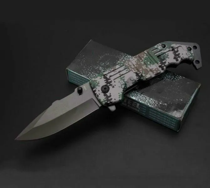 Camo Folding Knife - Premium 440 Blade Pocket Knife, Tactical Survival ...