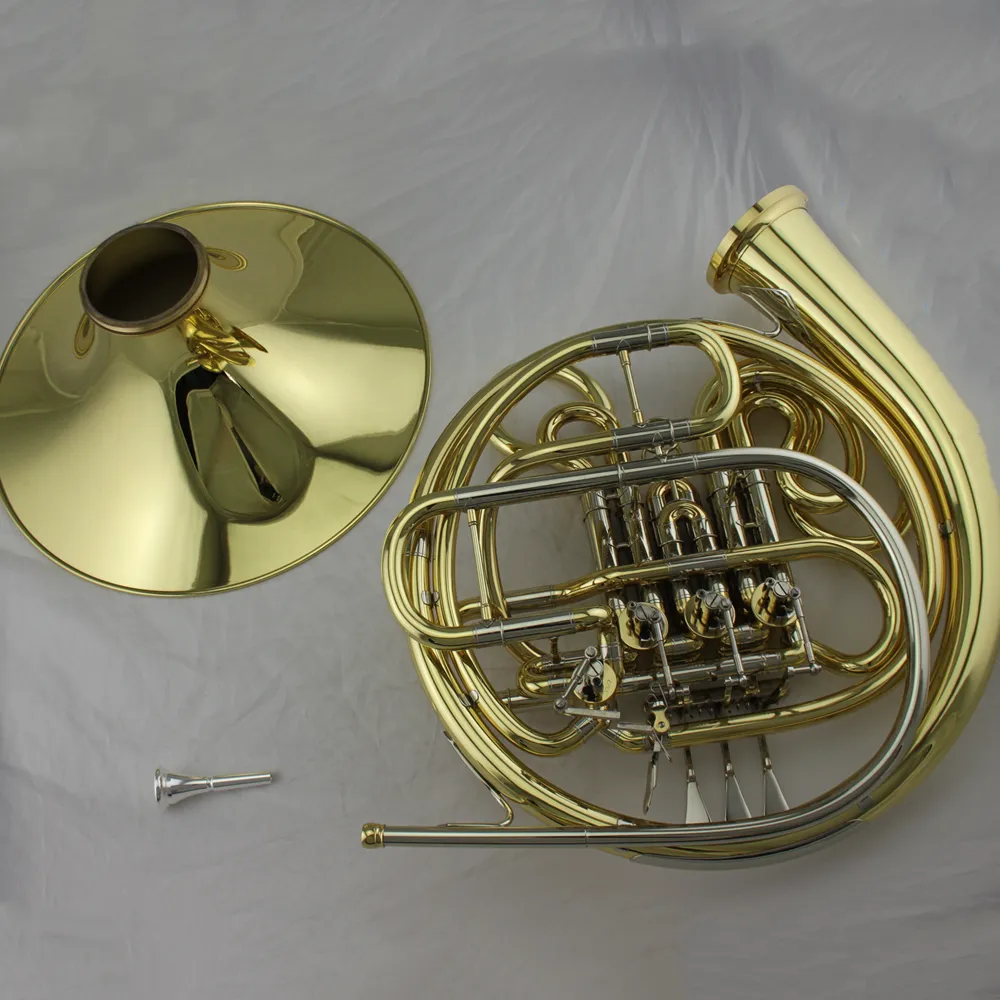 Professional Gold Lacquer French Horn - Double Horn, Brass Body ...