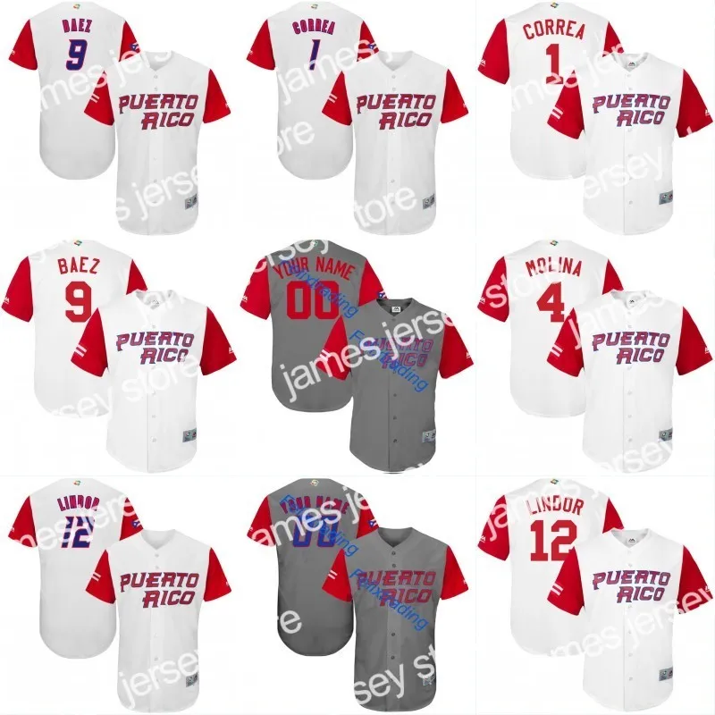 Puerto Rico WBC Jersey 2017 - Correa, Molina, Baez, Beltran, Lindor ...