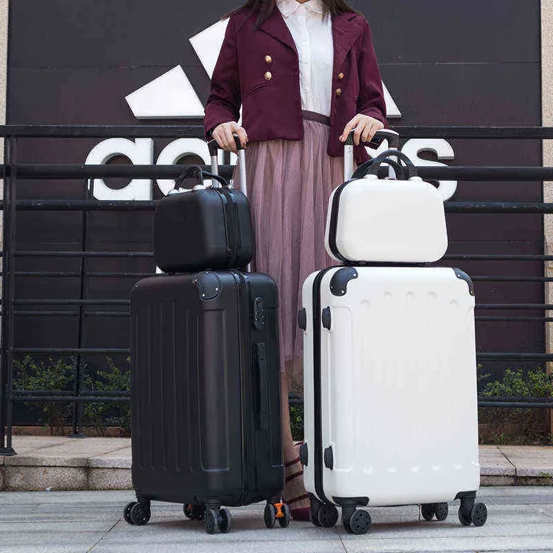 Travel Trolley Case Luggage Set with Spinner Wheels and Password Lock ...