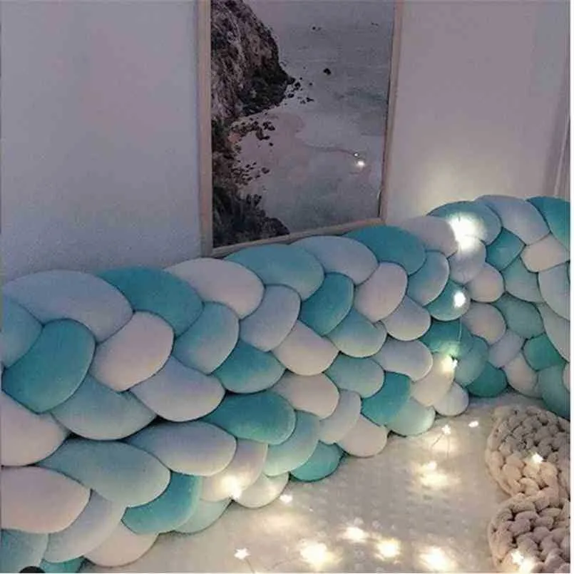 4-Color Baby Knot Bed | 2.2M Handmade Nordic Knot Bumper Bed | Soft ...