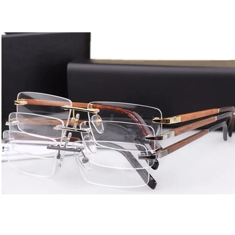 Luxury Men's Rimless Glasses With Clear Progressive Lens Glasses ...