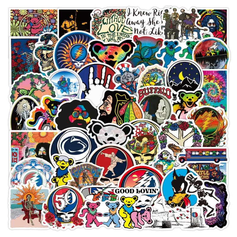50 Premium Rock Stickers: Grateful Dead Inspired Decals for Cars ...
