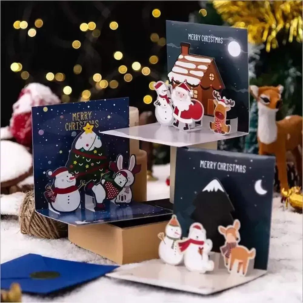 3D Pop Up Christmas Cards: Festive Holiday Greeting... From Hot Wind ...