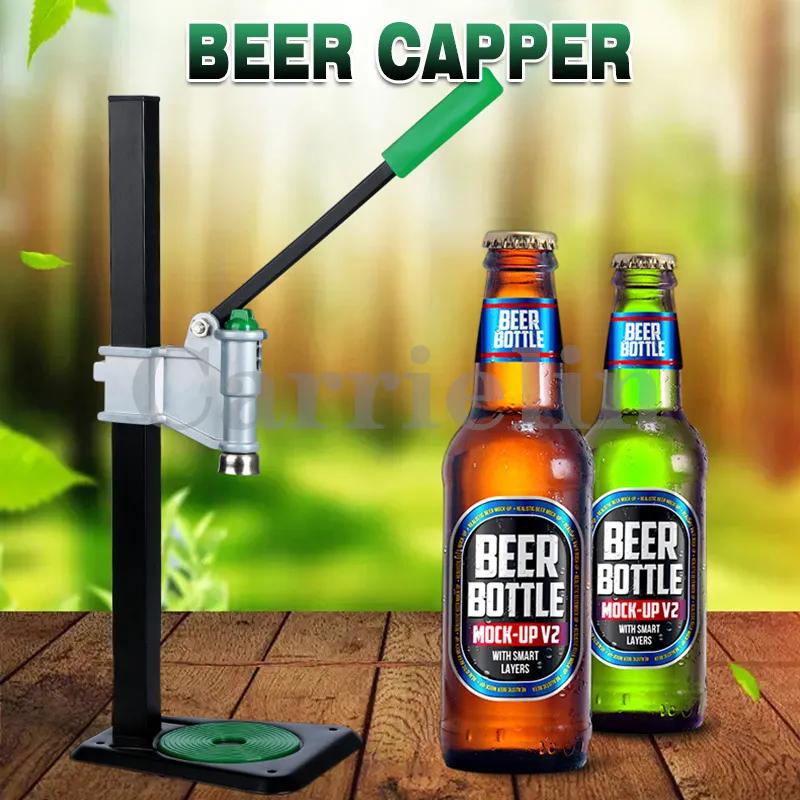 Auto Lever Bench Capper Machine For Soft Drink, Beer Bottle Pre Mixing ...