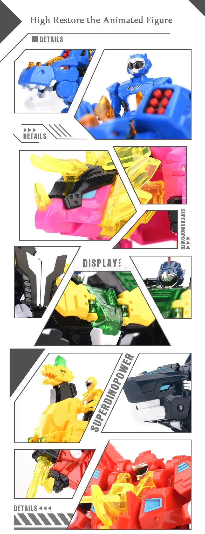 Mini Force 2 Super Dino Power Transformation Robot Toys Action Figures ...