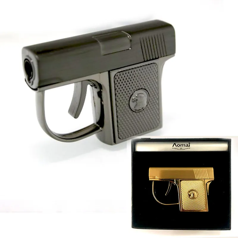High Quality Windproof Jet Flame Torch Lighter Pistol Shape Refillable ...