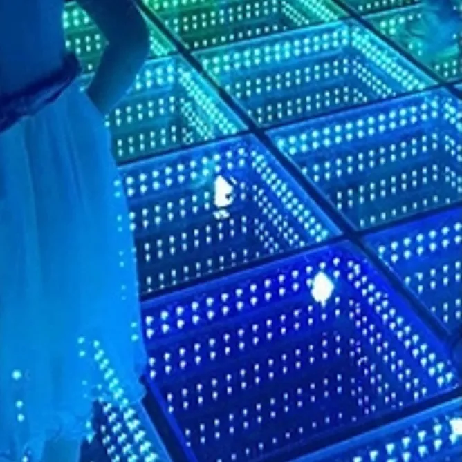 3D Infinity LED Mirror Dance Floor Stage Effect Dj Light Screen 50x50cm ...