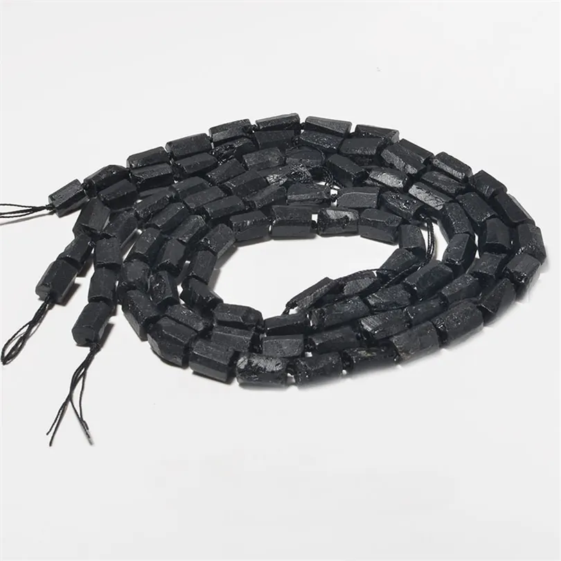Hand Cut Natural Black Tourmaline Nugget Black Beads Chain Designs ...