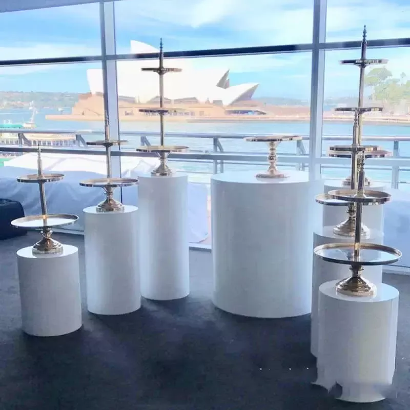 Cylinder Cake Stands: Set Of 3 Round Display Pedestals For Art Decor ...