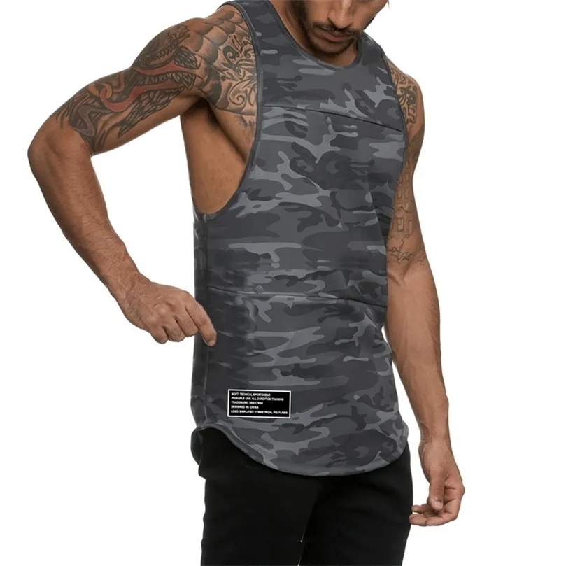 Camouflage Gym Tank Top Men Quick Dry Bodybuilding Stringer Singlets ...
