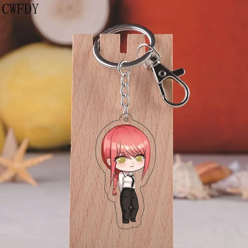 Anime Chainsaw Man Acrylic Wooden Keychain For Denji Pochita, Power ...