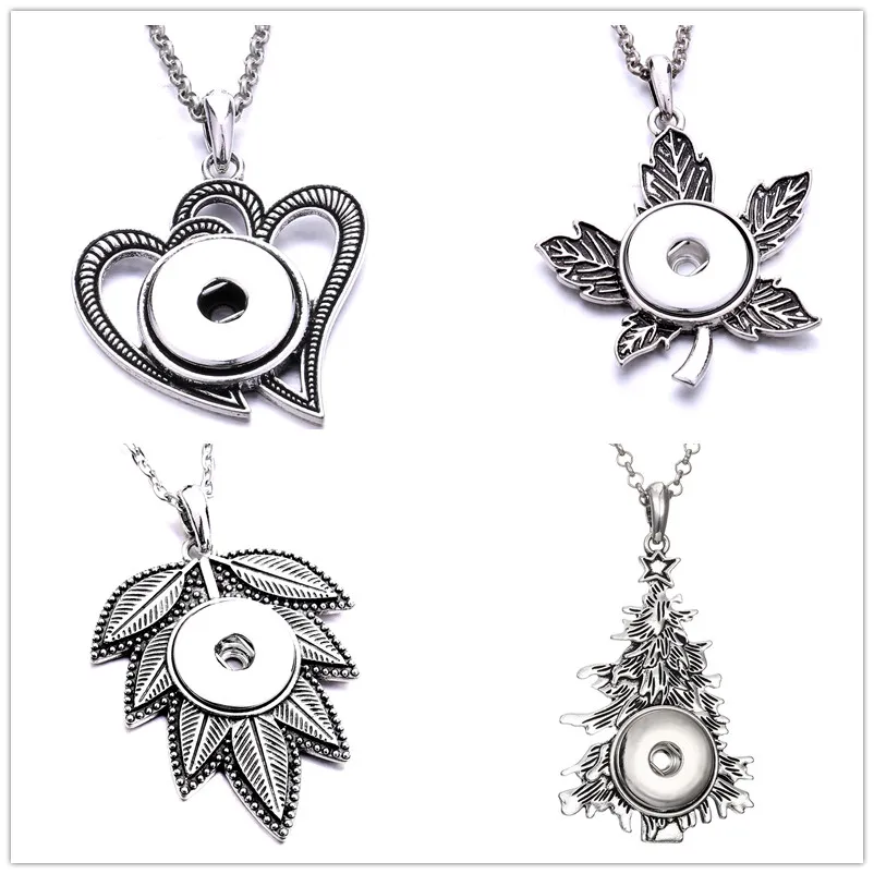 Vintage Snap Button Necklace - Interchangeable 18mm Snaps, Retro Heart ...