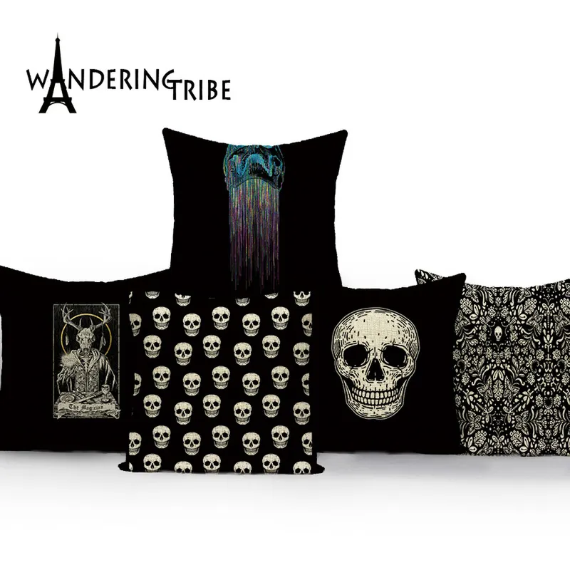 DHgate.com:Skull Pillow Case: Classic Sugar Skull Decor, Linen Cushion ...