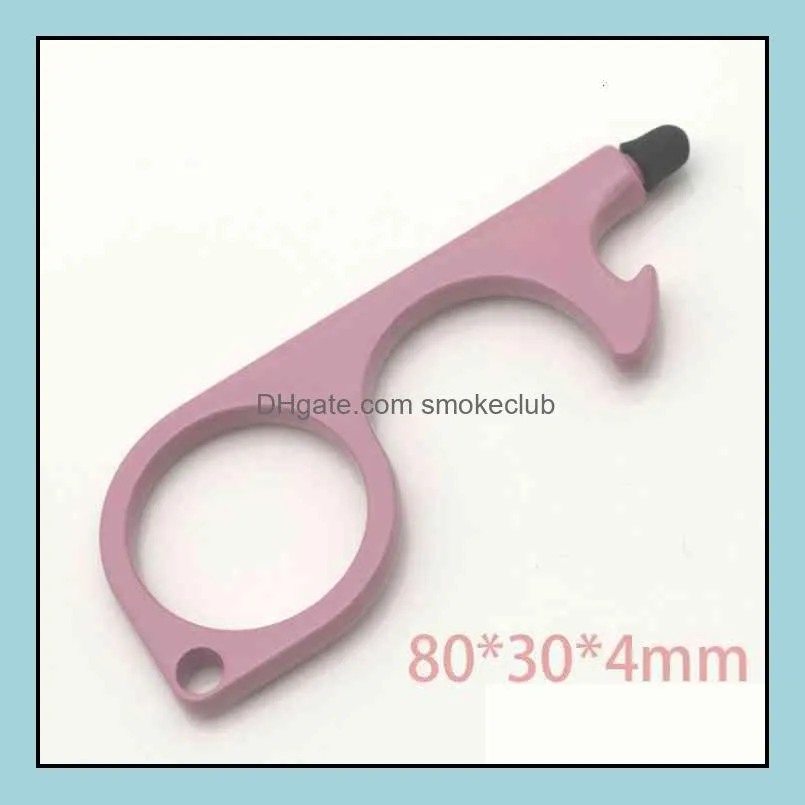 Metal Touchless doors Stylus Key Hook with Hands Handle Tool Keychain ...