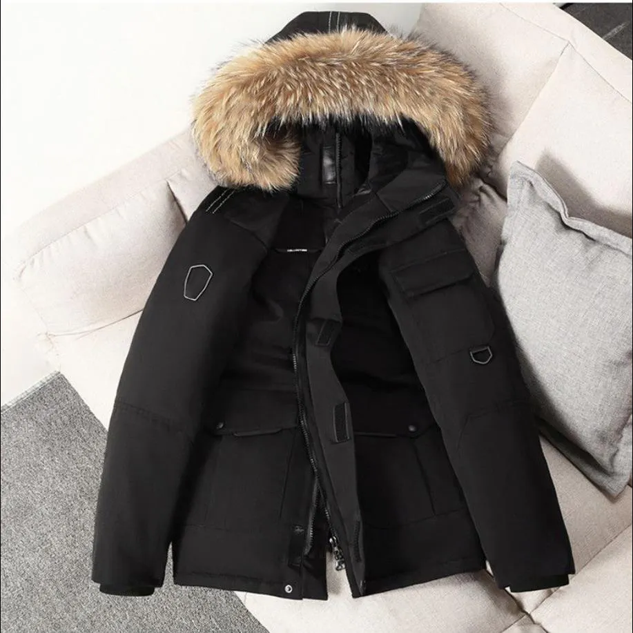 Luxury Fur Trim Down Parka - Designer Winter Coat, Thick Hooded Jacket ...