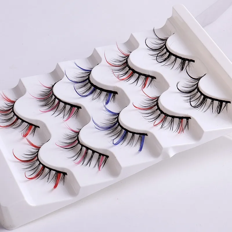 Soft And Breathable Handmade Multilayer Mink Rainbow False Eyelashes ...