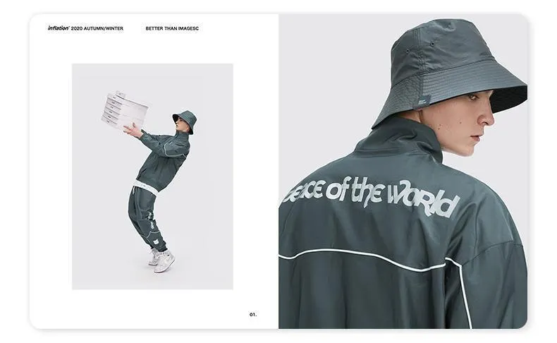 INFLATION Windbreaker Suit Tracksuit 2020 Autumn Two Piece Outfit ...