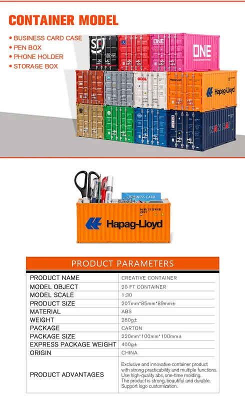 Maritimo 20ft Mini Container With Pen Holder Ideal For Business Cards ...