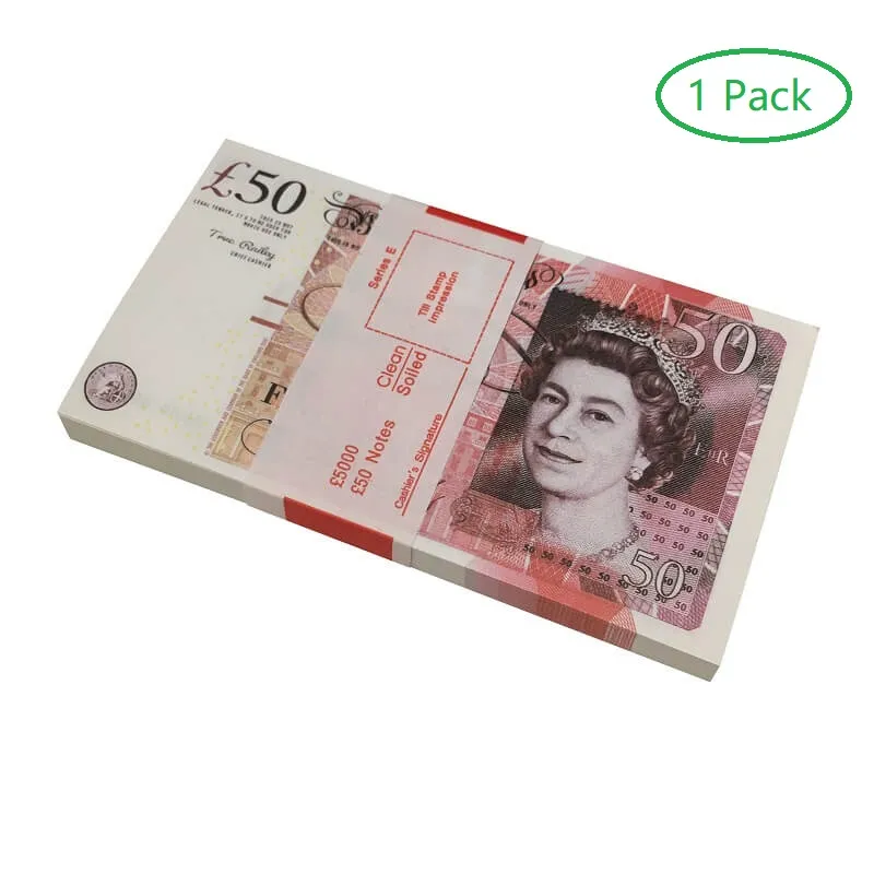 Prop Money Copy Banknote 50 GBP Party Supplies Props 2050100200500 ...