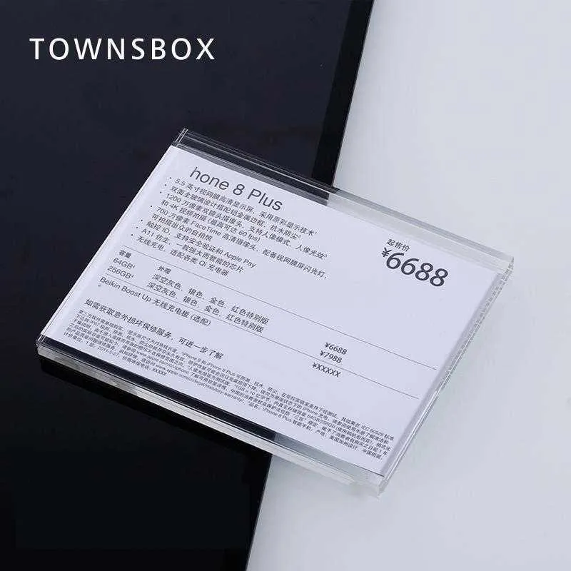 15 × 12 cm Acrylic Desktop Price Tag Display Holder for Paper Tags and ...