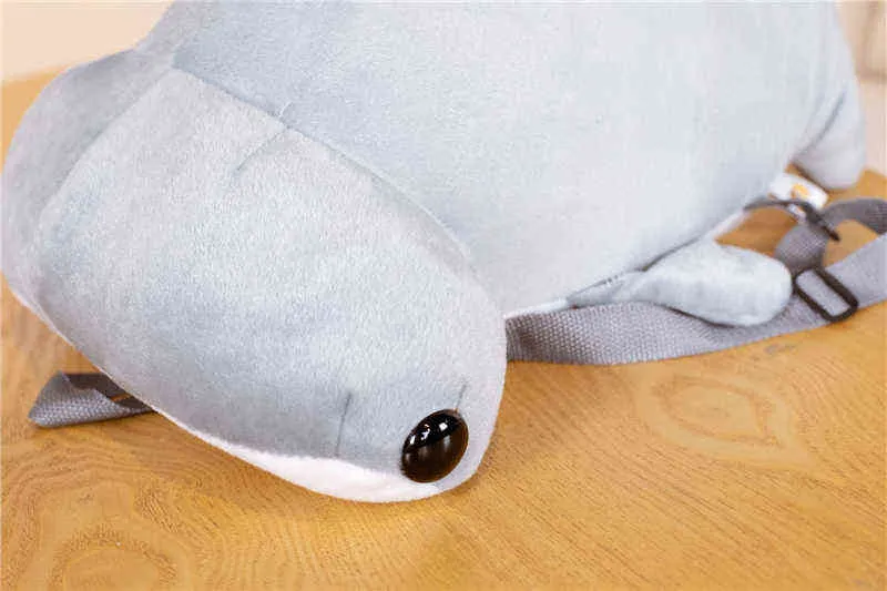 Animal Plush Backpack: Hammerhead Shark Style Cuddle Doll, Grey, Soft ...
