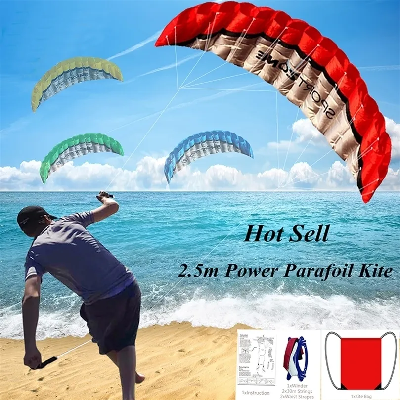 Alta Calidad 25m Línea Dual es Parachute Parachute Sports Beach Kite ...