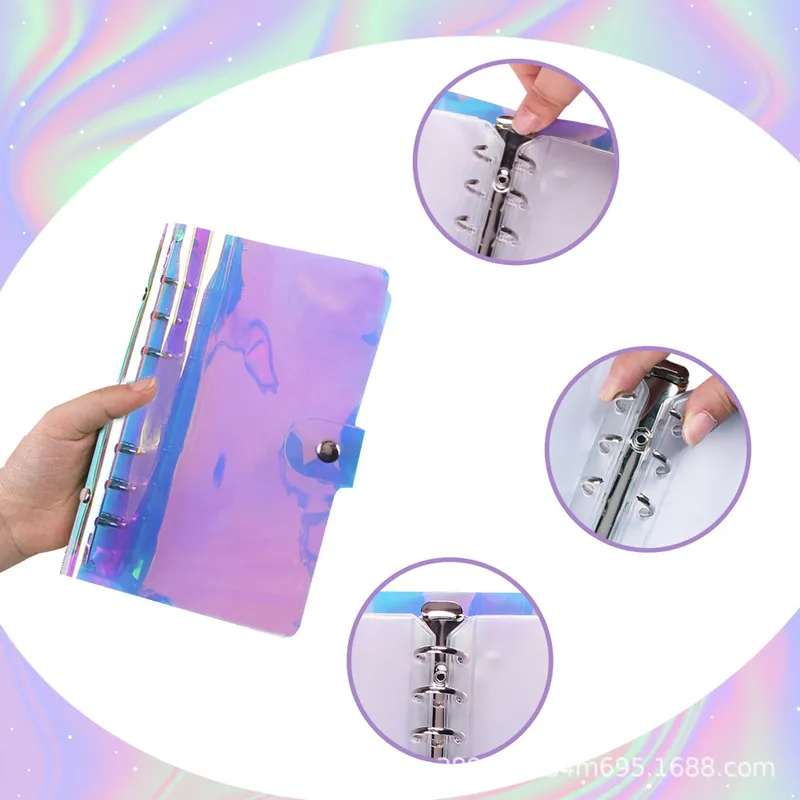 Wholesale A6 Budget Binder Daisies Laser Colorful PU Leather Notebook ...