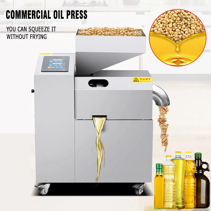 Commercial Full Automatic Electric Stainless Steel Oil Pressers Machine ...