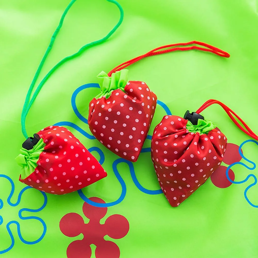Cute Strawberry Foldable Reusable Shopping Bags Foldable Tote Eco ...