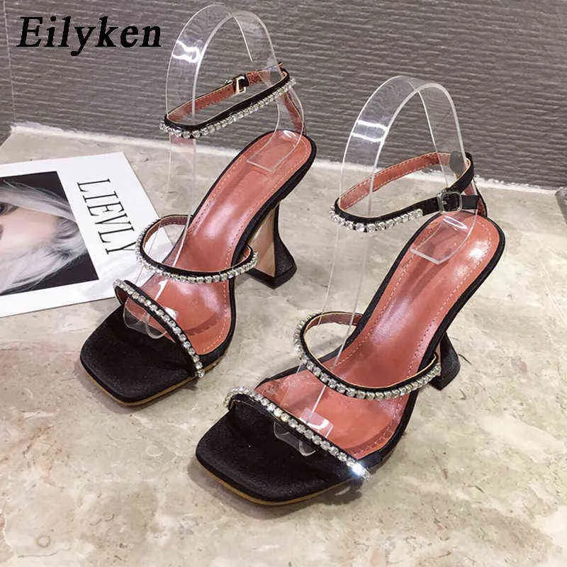 Official authentic Eilyken 2022 Summer Sexy Open Toe Gladiator Sandal Womens Wedding Crystal ...