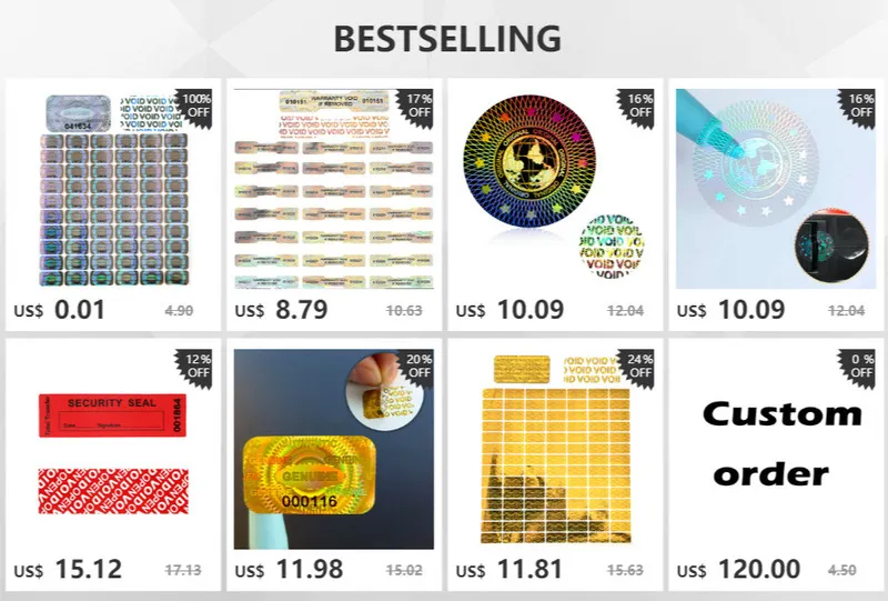 DHgate.com:Holographic Serial Number Labels - High Security Seal ...