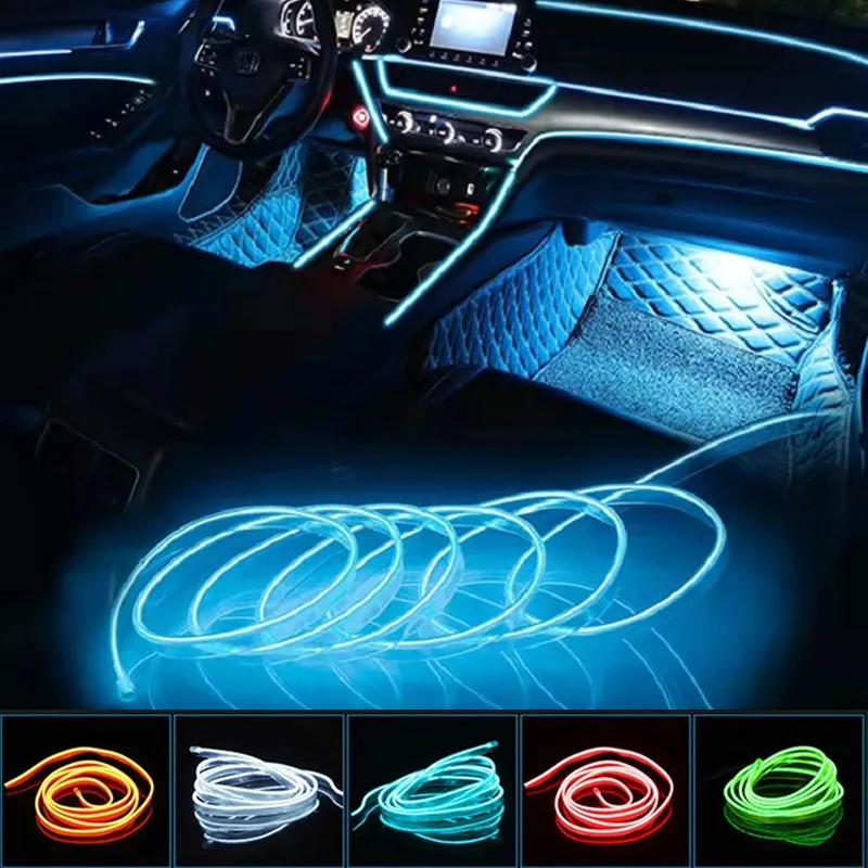 Car Interior LED Light Strips: Decorative Atmosphere Lamp With Cold ...