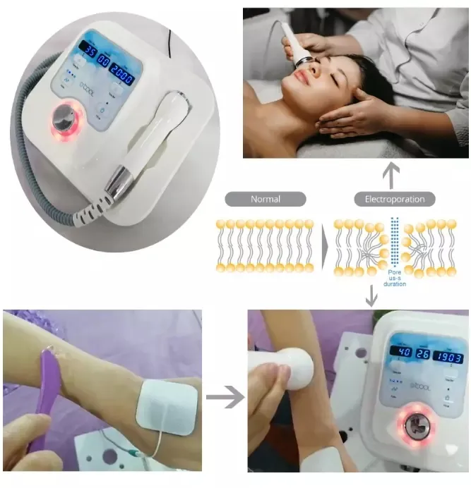 DCOOL Electroporator Cool Hot EMS For Face Lift Wrinkle Removal Skin ...