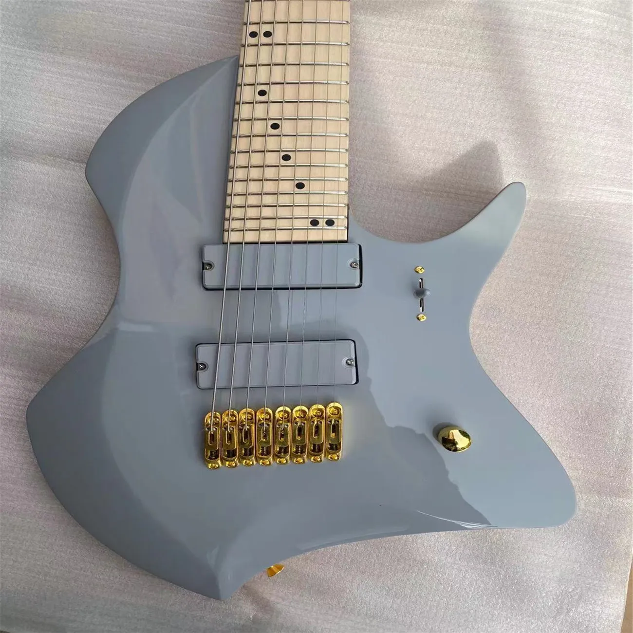 Premium 8 String Custom Electric Guitars With Gray Paint Finish, Peach ...