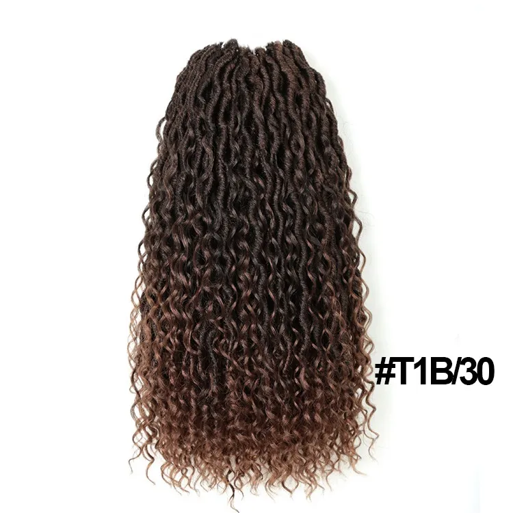 Boho Style Faux Locs Crochet Curly Loc Extensions 18 Inches River Curls ...