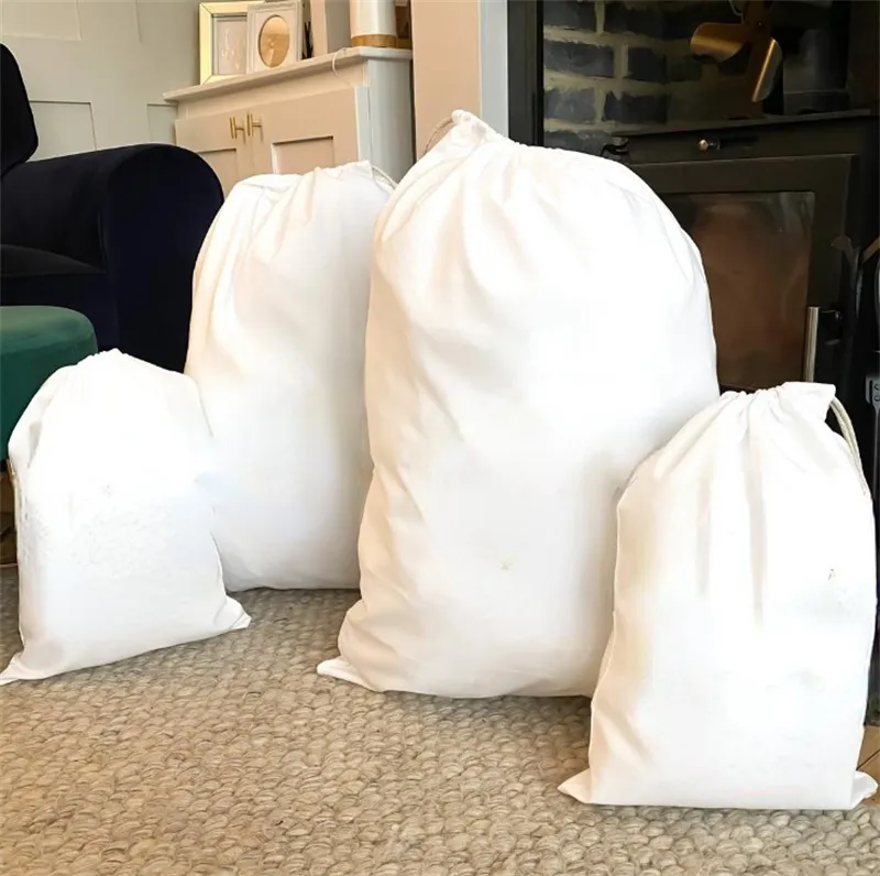 Personalized Drawstring Santa Bag For Sublimation Blank DIY Halloween ...