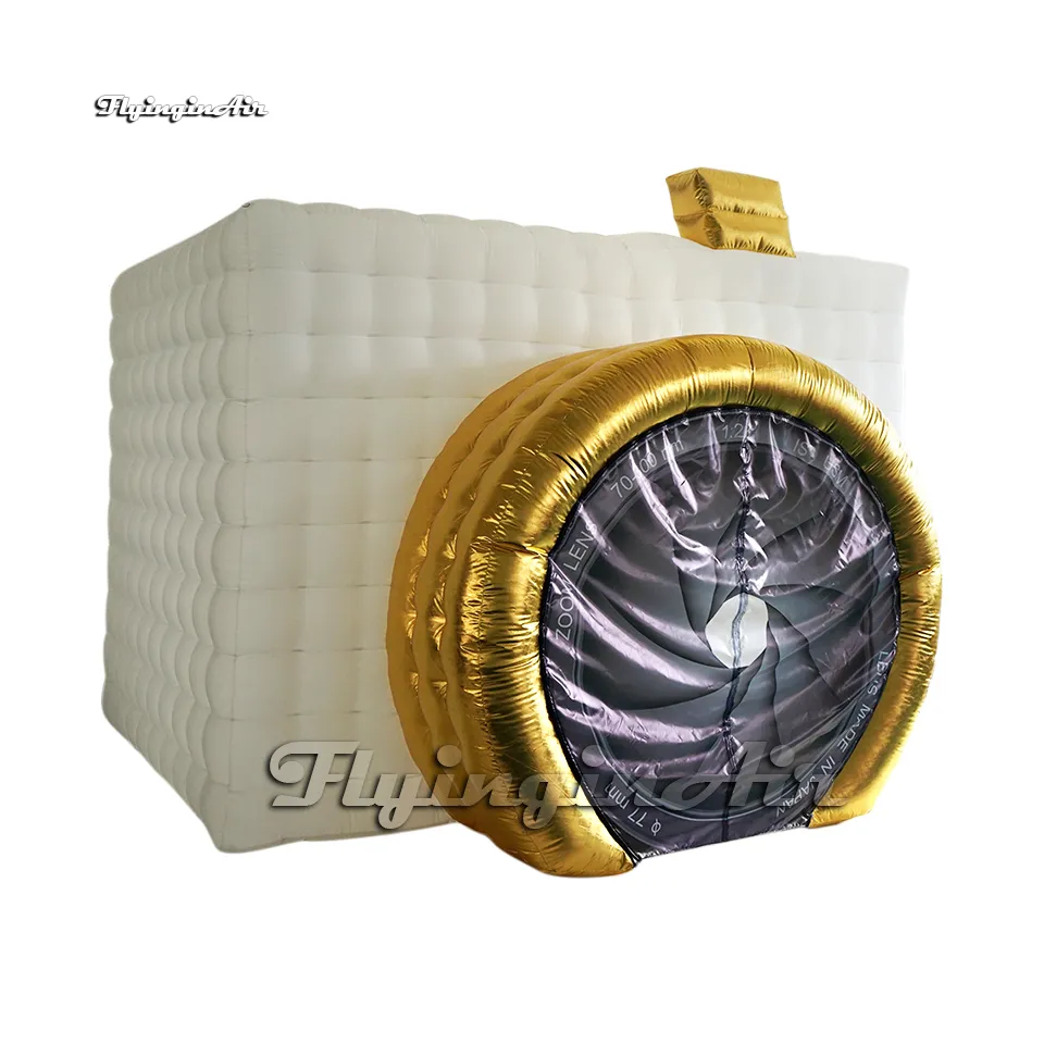 Lighting White Inflatable Photo Booth Cube Tent with LED, Simulated Air ...