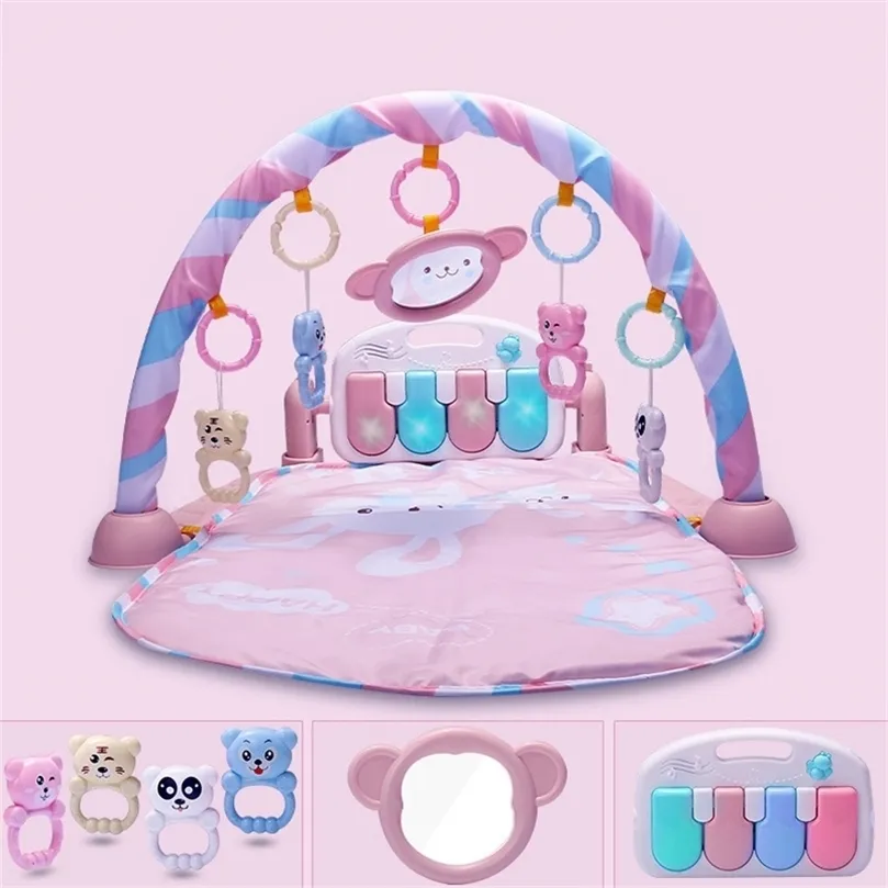 Baby Activity Gym & Music Play Mat - Educational Baby Toys with Rattle ...